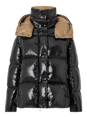 Moncler Hooded Quilted Glossed-shell Down Jacket - Black