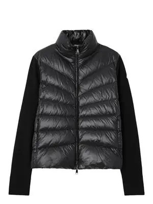 Moncler Wool And Shell Quilted Down Jacket - Black