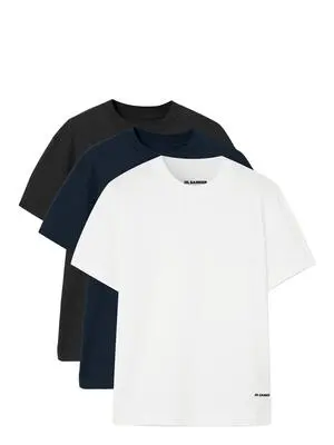 JIL SANDER Three-pack Appliquéd Cotton-jersey T-shirts - Multi
