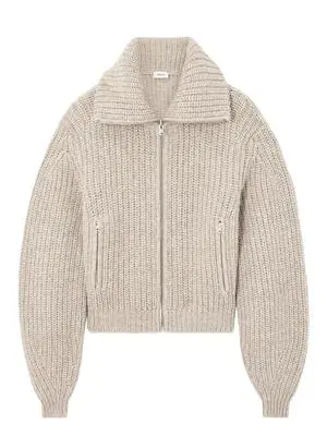 LEMAIRE Oversized Ribbed Alpaca And Yak Hair-blend Cardigan - Neutrals