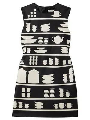 JW Anderson Printed Satin Mini Dress - Black