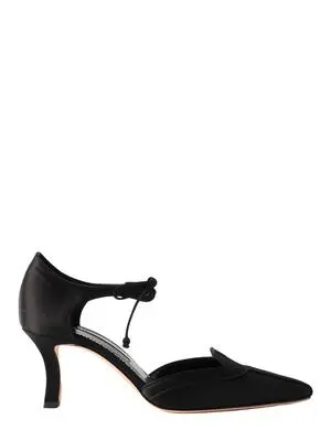 Manolo Blahnik Orata 70 Satin Pumps - Black
