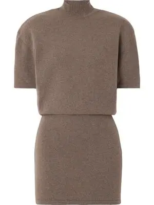 Jacquemus Castagna Wool-blend Mini Dress - Brown