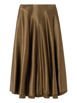 Altuzarra Ames Silk-satin Midi Skirt - Green