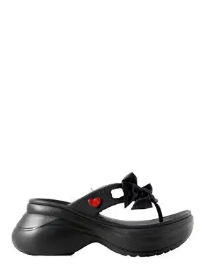 Balenciaga Crocs Embellished Platform Flip Flops - Black