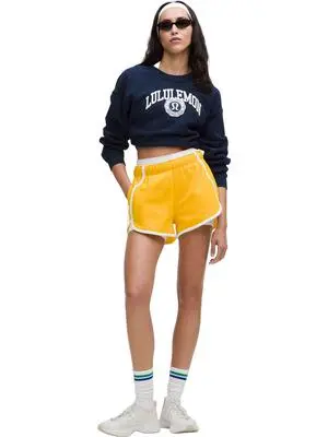 Lululemon Scuba Mid-rise Oversized Short 3 - Maize Yellow/white