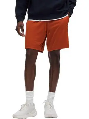 Lululemon Double-layered Mesh Linerless 7' Shorts - Autumn Rust/autumn Rust/true Navy