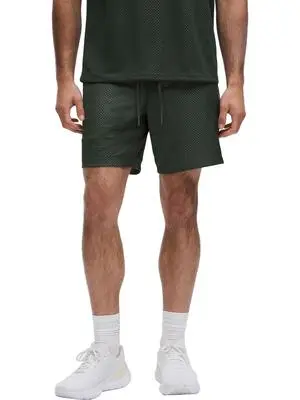 Lululemon Double-layered Mesh Linerless 7' Shorts Rainforest Green/vapor/vapor