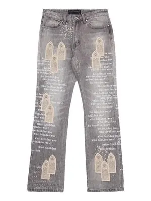 WHO DECIDES WAR BY EV BRAVADO Scripture Denim - Grey