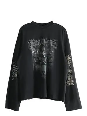 Vetements Spirit Cut-up Long-sleeve T-shirt - Tan