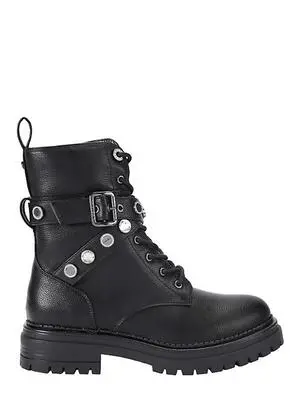 Carvela Faux-leather Combat Boots - Black