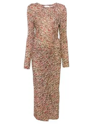 MARANT ETOILE Jelina Paisley Print Midi Dress - Red