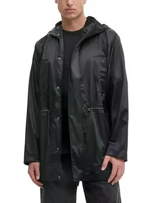 Rains Drawstring Hooded Jacket - Black