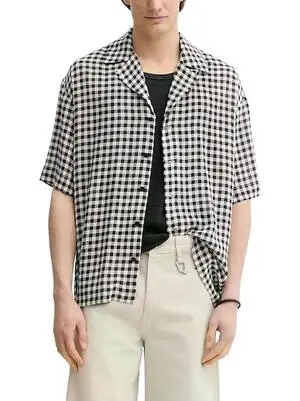WON HUNDRED Check Short-sleeve Shirt - Black