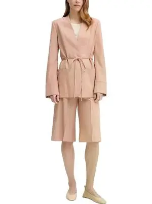 AERON Belted Single-breasted Coat - Pink
