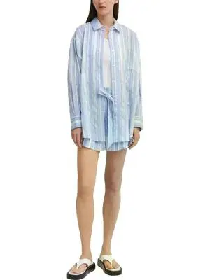 BRUUNS BAZAAR Striped Shirt - Blue