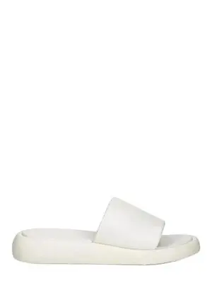 SUMMERY COPENHAGEN Leather Platform Sandals - White