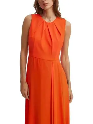 SANDRO FERRONE Pleated Draped Maxi Dress - Orange