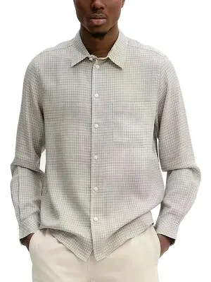 SAMSOE SAMSOE Checked Long-sleeve Shirt - Grey