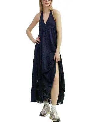Desigual Halterneck Maxi Dress - Blue