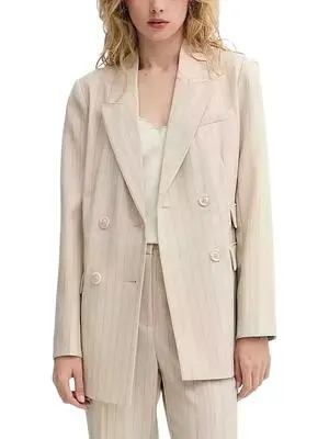 BRUUNS BAZAAR Pinstriped Double-breasted Blazer - Neutrals