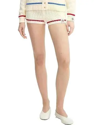 Bally Stripe-detail Open-knit Shorts - Neutrals