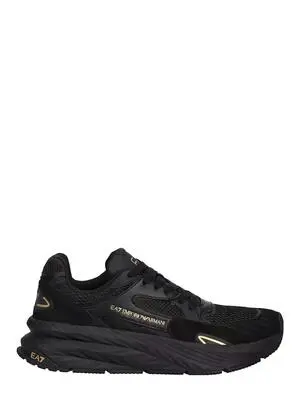 Emporio Armani Logo-detail Mesh Sneakers - Black