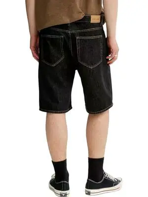 SAMSOE SAMSOE Contrast-stitch Denim Shorts - Black