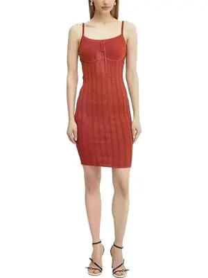 Guess Ribbed Knit Mini Dress - Orange