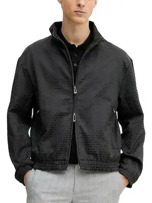 Emporio Armani Logo-print Zip-up Jacket - Black