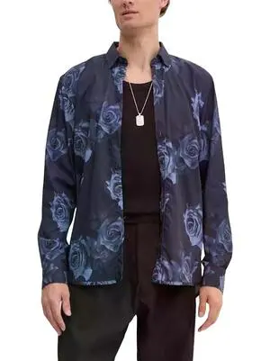 BRUUNS BAZAAR Rose-print Shirt - Blue
