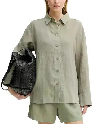 SAMSOE SAMSOE Button-down Linen Shirt - Green