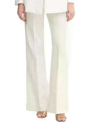 ERMANNO FIRENZE Pinstripe Flared Trousers - White