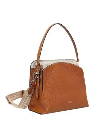 GIANNI CHIARINI Curved-Top Satchel Bag Brown