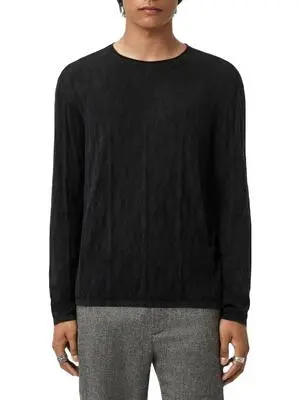 John Varvatos Brycen Argyle Organic Cotton Sweater - Black