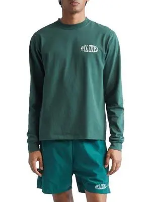 PALMES Angels Long Sleeve Graphic T-shirt - Dark Green