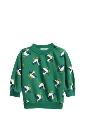 BOBO CHOSES La Oca Print Cotton Sweatshirt - Green