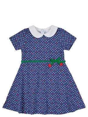 FLORENCE EISEMAN Polka Dot Cherry Knit Dress - Blue Cherry Print