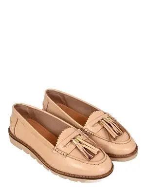 JELAVU Leather Loafer - Sand