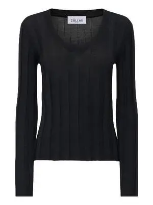 CALLAS MILANO Margot Scoop Neck Sweater - Black