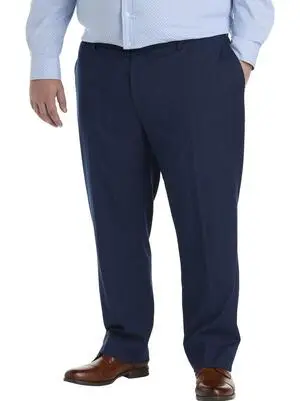 OAK HILL BY DXL Big & Tall Windowpane Suit Pants - Navy