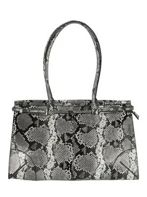 Jeffrey Campbell Palomino Leather Satchel - Grey Black Python