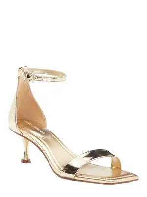 Vince Camuto Vinkely Square Toe Kitten Heel Sandal - Egyptian Gold Patent