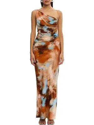 SIGNIFICANT OTHER Rhode Abstract Asymmetric Neck Gown