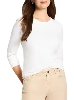 NIC+ZOE Perfect Knit Long Sleeve Top Paper White