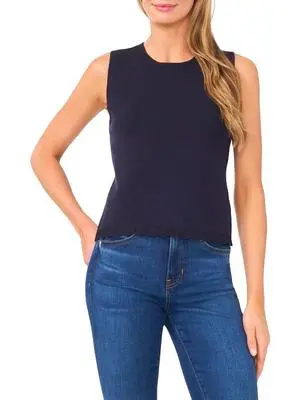 Ted Baker London Scalloped Hem Sleeveless Sweater - Baritone Blue
