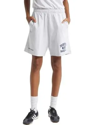 SPORTY & RICH X '47 Mlb New York Yankees Ivy Cotton Gym Shorts - Heather Gray
