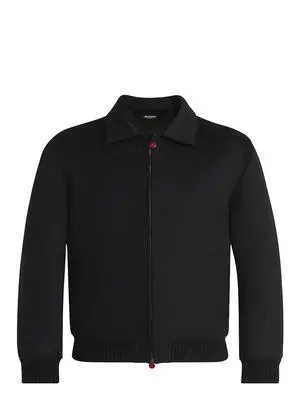 Kiton Wool And Cashmere Full-zip Bomber Jacket - Blk