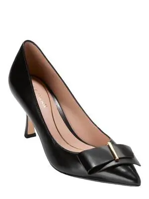 Cole Haan Felicia Bow Pointed Toe Pumps - Black Box Ltr
