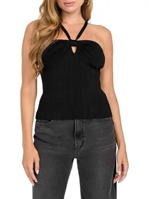 Guess Sofie Mirage Halter Sweater Tank Black-black